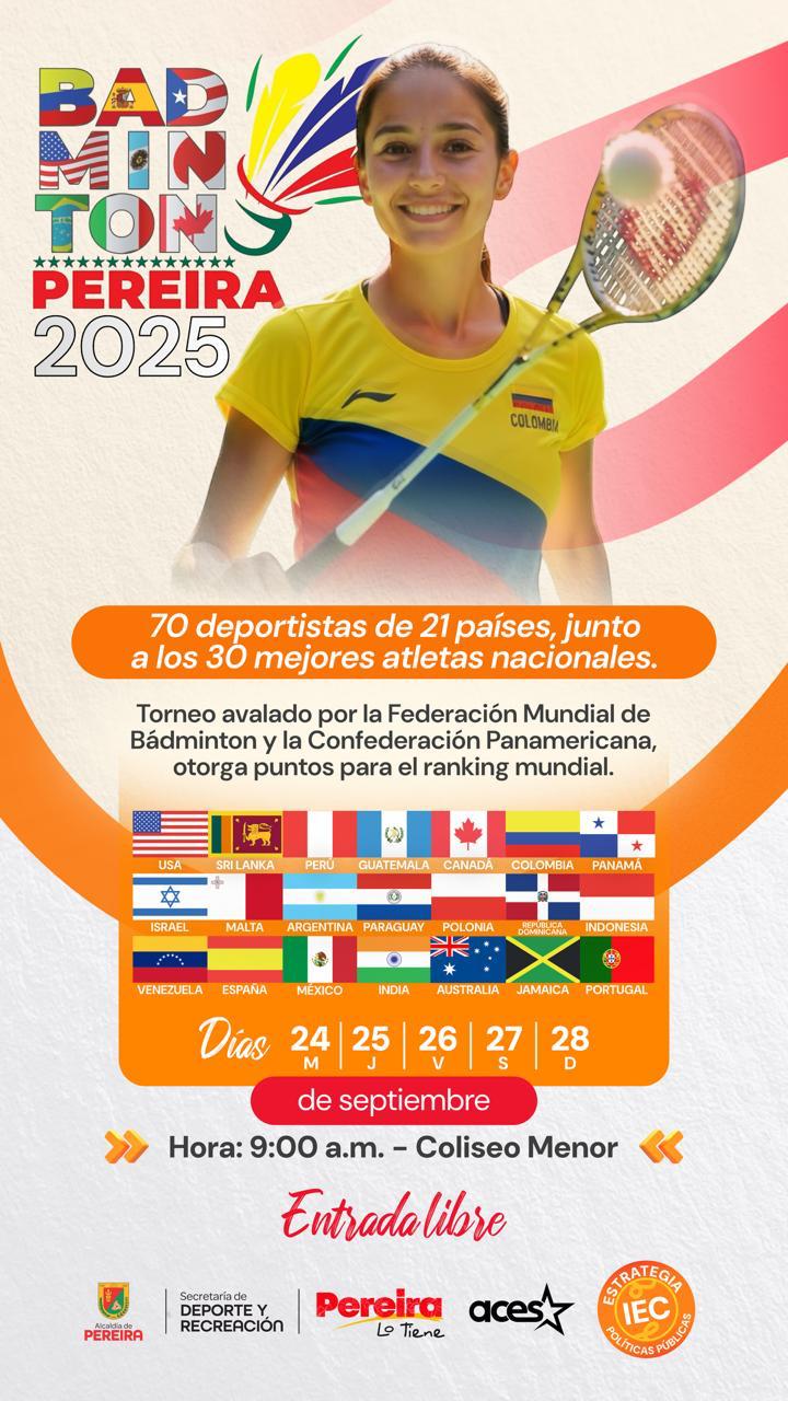 Pereira capital mundial del bágminton 2025